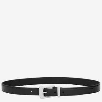 Saint Laurent Mens Smooth Leather Belt Black Calfskin