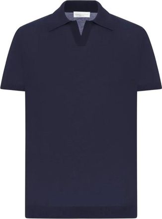 Roberto Collina Homme, Tops, Bleu, Taille: M Polo MC No Bottoni