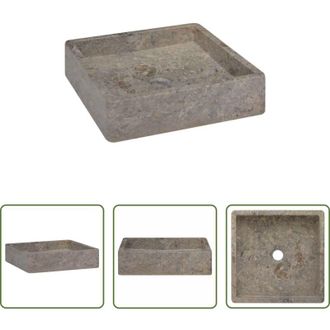 vidaXL vidaXL Waschbecken Marmor - Waschbecken Grau 40x40x10 cm Marmor