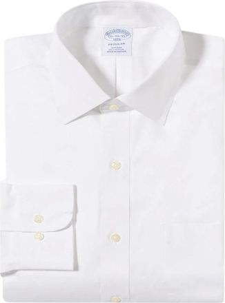 Brooks Brothers Homme, Chemises, Blanc, Taille: M Chemise Oxford infroissable coupe classique avec col Ainsley
