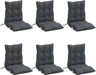 vidaXL Coussins de chaise &agrave; dossier bas lot de 6 anthracite Vidaxl