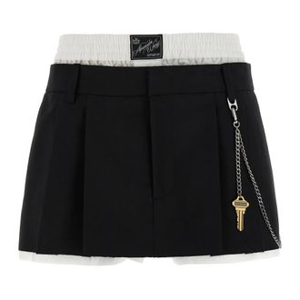 Alexander Wang Femme, Shorts, Multicolore, Taille: 36 FR Skort pliss&eacute; pr&eacute;-stylis&eacute;e avec cha&icirc;ne
