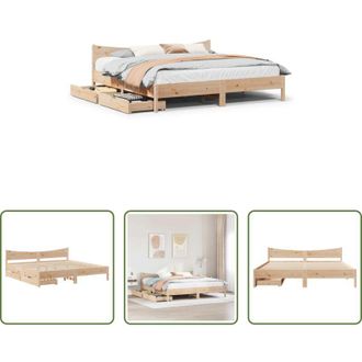 vidaXL vidaXL Schubladenbett - Massivholzbett mit Schubladen 180x200 cm Kiefer