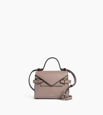 Le Tanneur Petit sac &agrave; main double rabat Emilie en cuir grain&eacute;