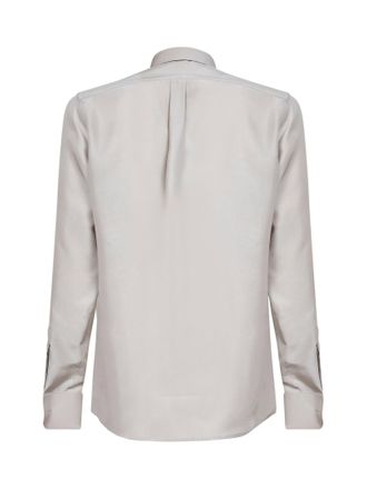 Dolce & Gabbana Mens Shirt Martini Silk Crepe De Chine Light Grey