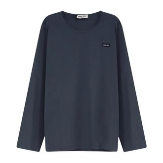 Miu Miu Stretch Poplin Top - - Tops - Damen - Grau - M