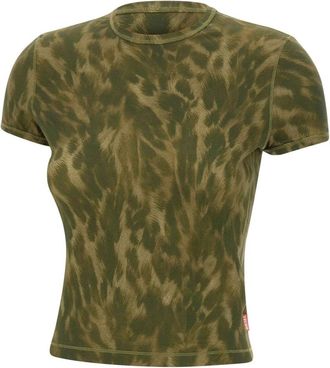 Diesel Femme, Tops, Vert, Taille: 38 FR T-Anima T-shirt