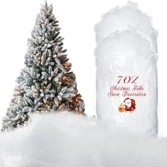 Tatuo Neige Artificielle en Fibre Fausse Neige Moelleuse de No&euml;l Neige Pelucheuse dInt&eacute;rieur pour D&eacute;coration Arbre de No&euml;l F&ecirc;te Vacance Hiver Affichage de V