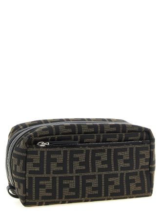 Fendi FF Zucca Jacquard Travel Wallet - Black