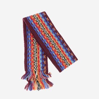 Dries Van Noten Womens Scarf Bordeaux Wool Scarfs