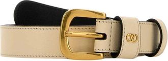 Valentino Garavani Femme, Accessoires, Beige, Taille: 85 CM Ceinture en cuir ivoire