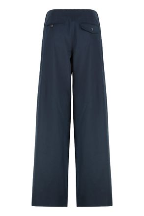 Tod's Womens Trousers Poplin Cotton Blue Wide-Leg
