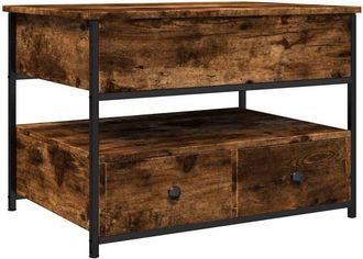 vidaXL Couchtisch R&auml;uchereiche 70x50x50 cm Holzwerkstoff und Metall Vidaxl