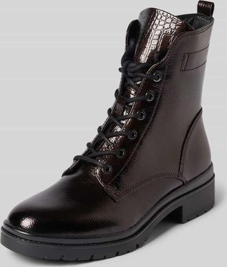Tamaris Schn&uuml;rstiefel mit Label-Detail und Strukturmuster
