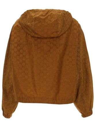 Gucci GG Technical Fabric Bomber Jacket - Brown