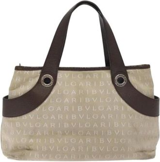 Bulgari Pre-owned Toile sacs-main - Femme - Pre-owned - Beige - Taille: ONE Size