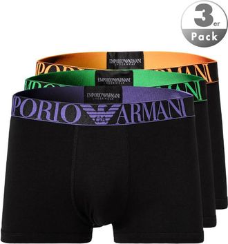 Emporio Armani Herren Trunks schwarz Baumwolle unifarben