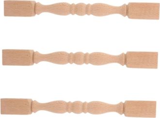 NUOBESTY Unfertige Holz Finials 3 St&uuml;ck aus Hartholz 24X2,5cm f&uuml;r Selbstgemacht Bastelprojekte und Treppenaufs&auml;tze im Innenbereich Khaki