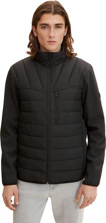 Tom Tailor Herren Hybrid Steppjacke 1031781, 29999 - Black, M