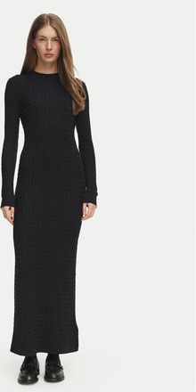 Tommy Hilfiger Strickkleid Cable WW0WW52320 Schwarz Slim Fit