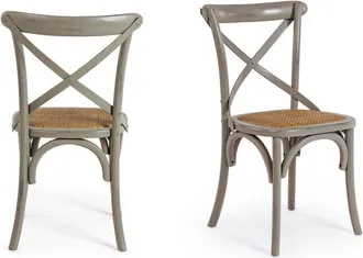 Hellin Hellin - Chaises bistrot en rotin (lot de 2) - estaminet
