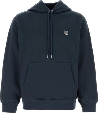 Maison Kitsun&eacute; Homme, Sweatshirts et sweats &agrave; capuche, Bleu, Taille: S Fox Head Comfort Sweat &agrave; capuche