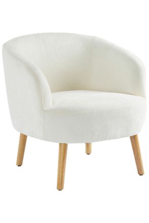 MID.YOU Mid.you Cocktailsessel, Creme, Ecru, Holz, Textil, Kiefer, Kautschukholz, massiv, Sperrholz, 72x71x74 cm, Wohnzimmer, Sessel, Polstersessel