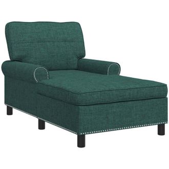 vidaXL Lounge-Liege mit Kissen Dunkelgr&uuml;n 91 x 157 x 91 cm Stoff vidaXL