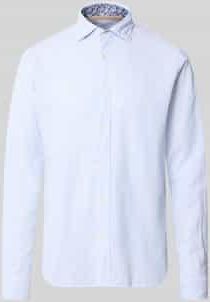 Fil Noir Regular Fit Business-Hemd aus Leinen-Baumwoll-Mix Modell ROMA