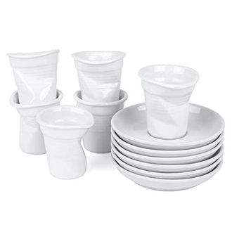 Holst Porzellan UTA 112 Espressotassen Set 12-tlg. Knickbecher, Porzellan, für 6 Personen