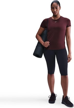 Nike Nike Damen One Classic Df Ss Wt T-Shirt, Burgundy Crush/White, M