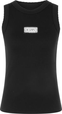 Marc Cain Femme, Tops, Noir, Taille: 38 FR Débardeur côtelé Happy-Patch