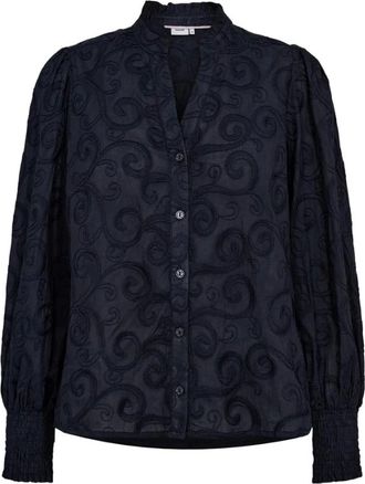 N&uuml;mph Femme, Blouses et Chemises, Bleu, Taille: 38 FR Nutulka Blouse