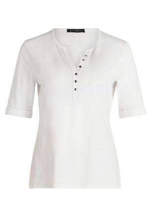 Betty Barclay Damen Basic Shirt mit Knöpfen 38, Rohweiß