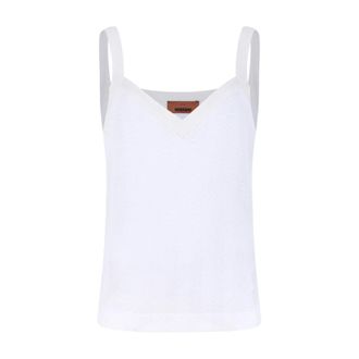Missoni Rippstrick-Tanktop - - Tops - Damen - Wei&szlig; - XL
