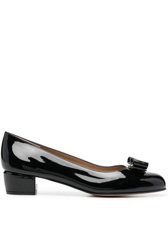 Ferragamo escarpins à détail de noeud - Noir