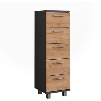 Vicco Midischrank Ilias, Anthrazit/Goldkraft Eiche, 30.2 x 95 cm