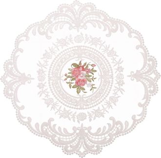 NUOBESTY VICASKY 2 Bl&auml;tter Retro Spitzen Tischsets Franz&ouml;sische Bestickte Tischmatten mit Fransen Langlebige Tischdekoration f&uuml;r Hochzeit Party und Indoor Gesc