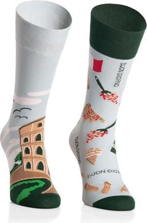 More Chaussettes colorées amusantes avec motif pour homme et femme - Crazy, multicolore, coloré, Rome - Vert menthe, 35/37