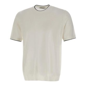 KANGRA Homme, Pulls, Blanc, Taille: 3XL Pull &agrave; Manches Courtes avec Bordure C&ocirc;tel&eacute;e