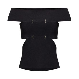 Alexander McQueen Top mit Ausschnitten - - Tops - Damen - Schwarzk - L