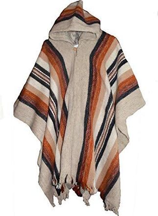 Wigwam Poncho Inca 100 % laine fabriqu&eacute; &agrave; la main dAm&eacute;rique du Sud (Beige)