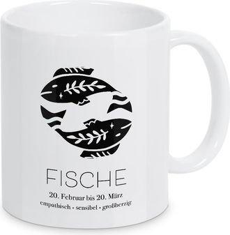 artboxONE Tasse Motiv Sternzeichen Fische von Visual Statements - Kaffeetasse Typografie