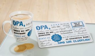 Gilde 1x Brettchen Opa bei dir... Melamin Breite 23,5 cm, Geschenk, Lieblingsopa, Geschirr, Küche