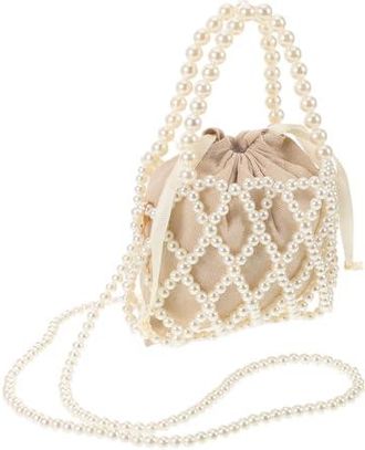 Soimiss Sac Fourre-tout Tiss&eacute; Perles Sac &agrave; Main pour Femme Pochette de Soir&eacute;e Perl&eacute; pour Vacances