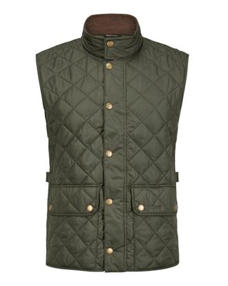Barbour Weste mit Rautensteppmuster und Metall-Druckkn&ouml;pfen in