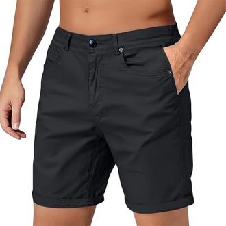 Generic Short d&eacute;contract&eacute; tendance pour homme - Couleur unie - Plusieurs poches - Fermeture &eacute;clair - Boucle - Short dext&eacute;rieur - V&ecirc;tements dentra&icirc;nement court