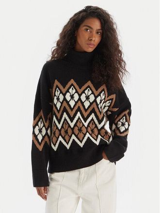 Roxy Rollkragenpullover Saltwater Lover ERJSW03673 Schwarz Regular Fit