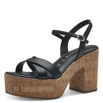 Tamaris Damen Sandalen mit Absatz Banana-Absatz; BLACK/schwarz; 37 EU