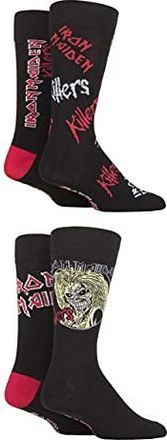 SockShop Hommes Iron Maiden Exclusif à Coffret cadeau Rock et Lourd Métal Chaussettes en coton Paquet de 4 Noir 39-45